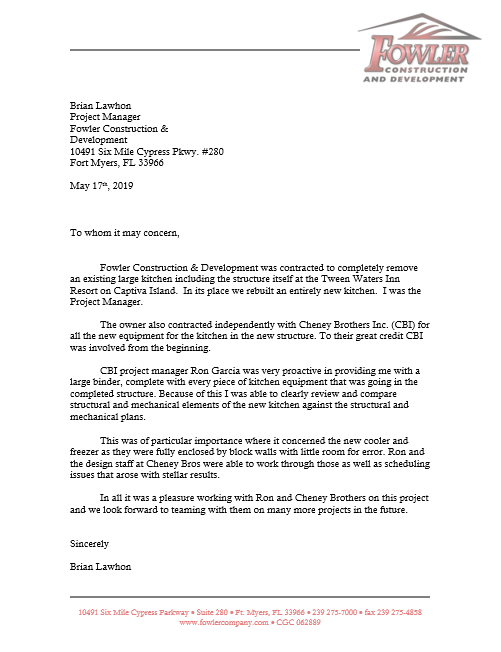 Testimonial – CBI Kitchens